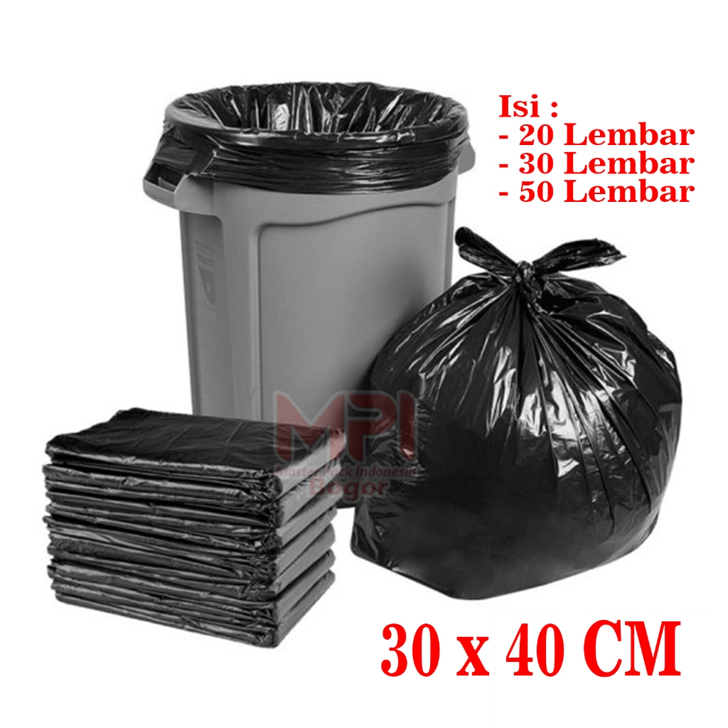 Jual Kantong Plastik Sampah Ukuran 30 x 40 CM / Plastik Sampah Hitam Tebal / Trash Bag 30 Micron ...