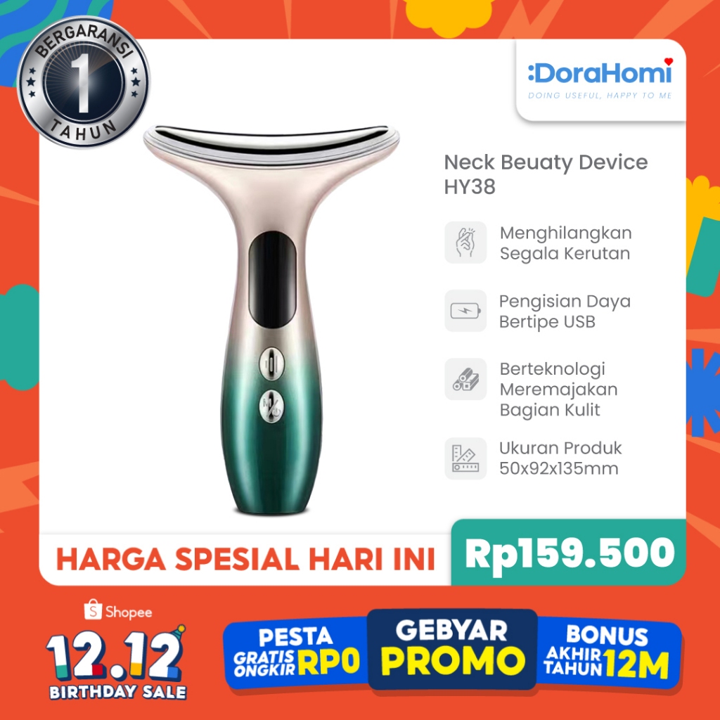 Jual DoraHomi Alat Pijat Leher Pengencang Kulit wajah Setrika getar ...