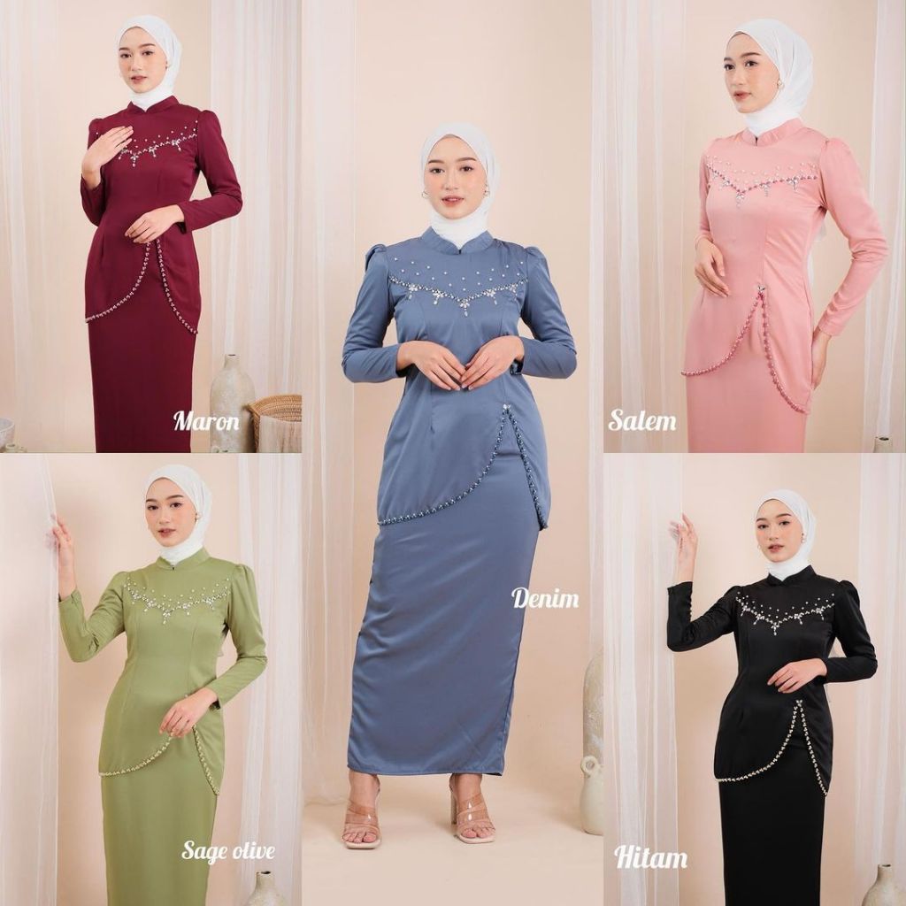 Jual NEW Oneset Felicya Baju Kurung Melayu Dress Pesta Setelan Wanita Baju Kondangan Kekinian ...