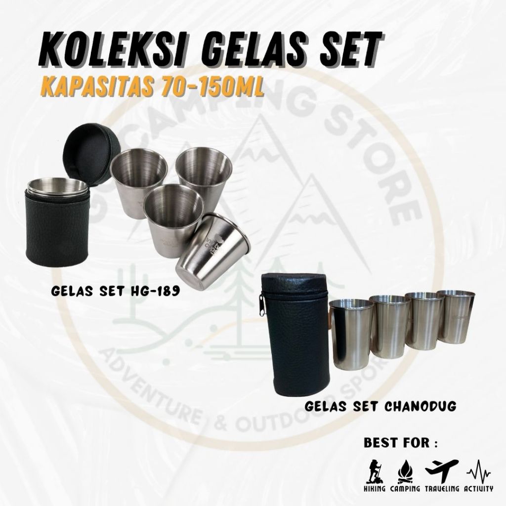 Jual Gelas Set Chanodug isi 4 / Gelas Kopi Teh / Gelas Outdoor Camping ...