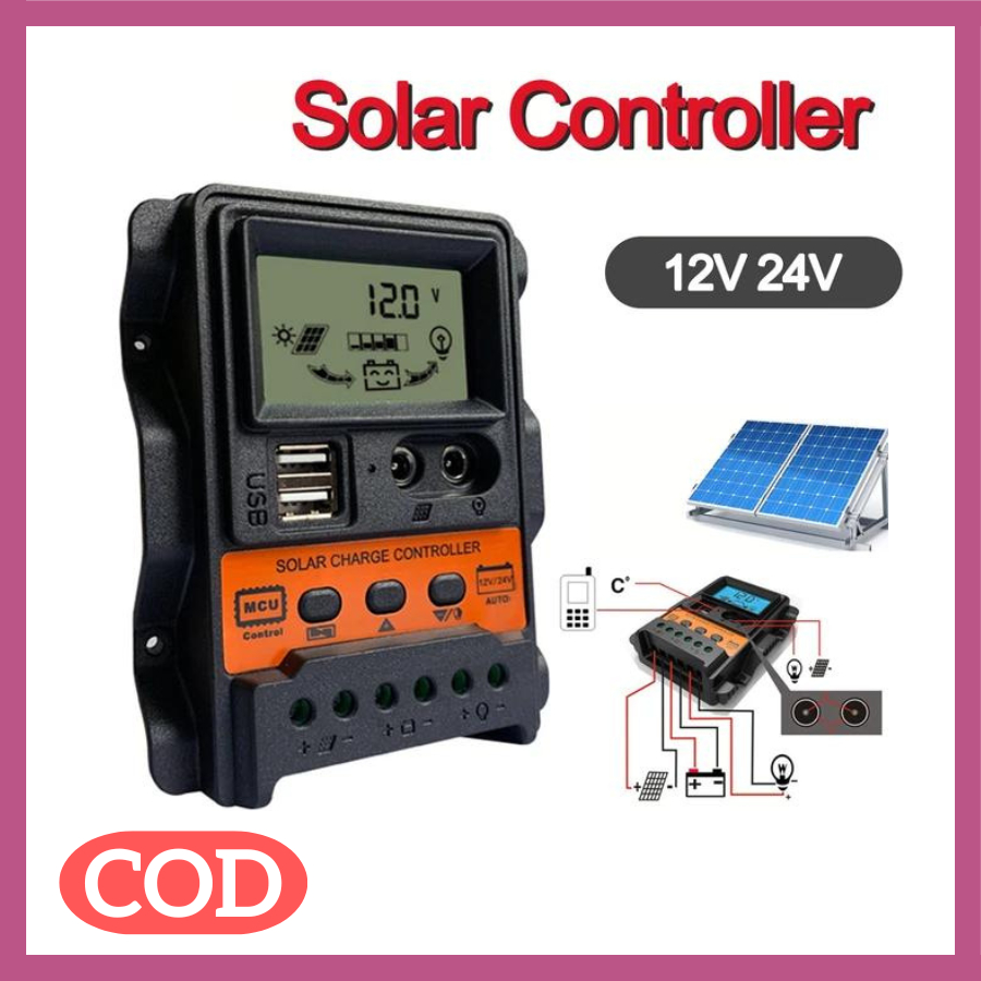 Jual Solar Charge Controller Panel Tenaga Surya LCD PWM Battery Regulator 12V/24V 30A - K-1688 ...