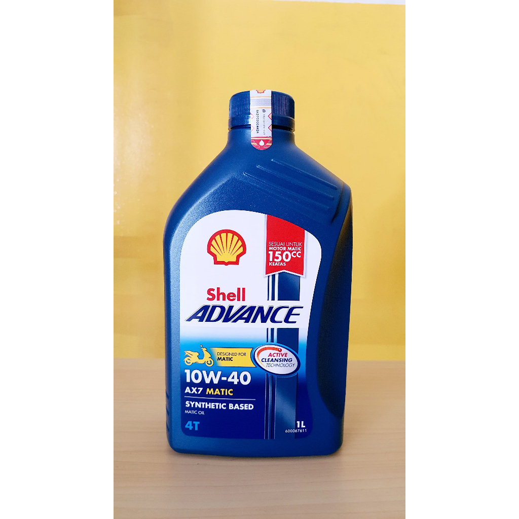 Jual OLI MOTOR SHELL ADVANCE 10W-40 AX7 MATIC 1 LITER | Shopee Indonesia