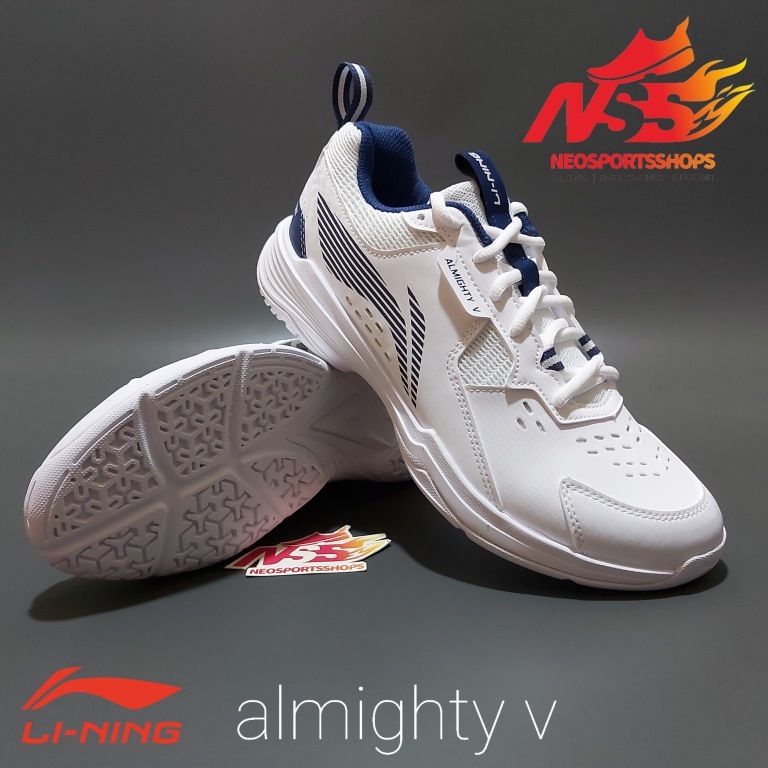 Jual Sepatu Badminton Lining Almighty V 001-3S Std Wht / Est Blue ...