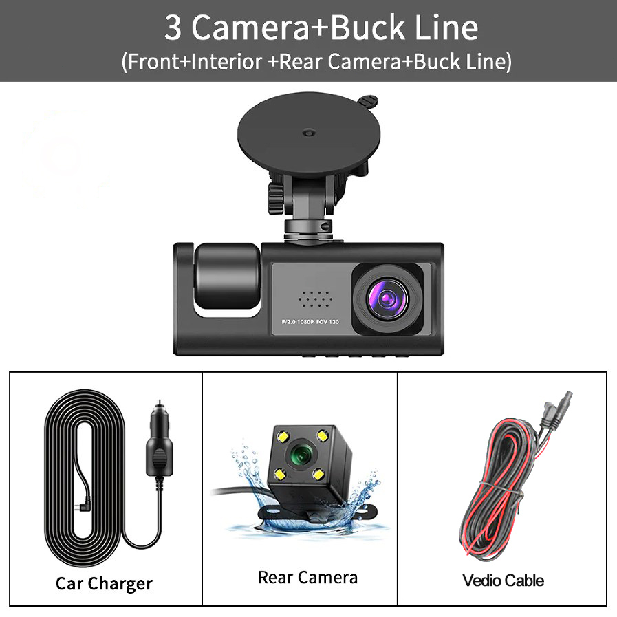 Jual 3 Channel Dash Cam Untuk Perekam Video Kamera Mobil Dashcam DVR ...