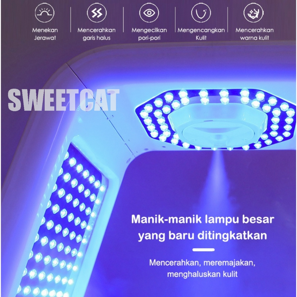 Jual MASKER LED PDT LIGHT OMEGA 7 Warna Lampu Spa Face Terapi Sinar ...