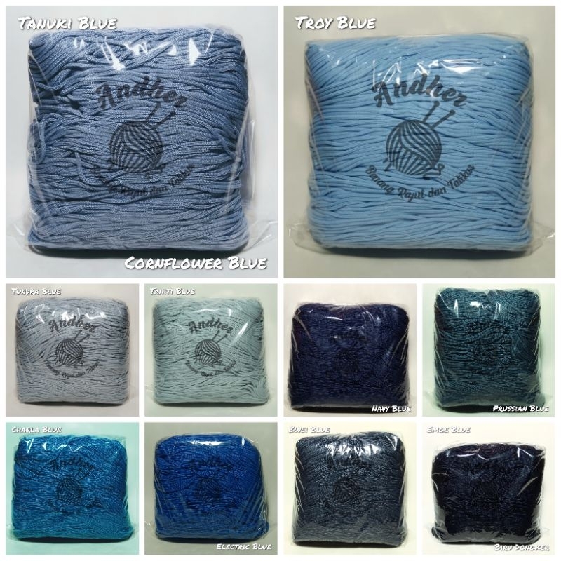 Jual Tali kur warna talikur 3mm BIRU bahan Polyester 250 gram, 500 gram ...