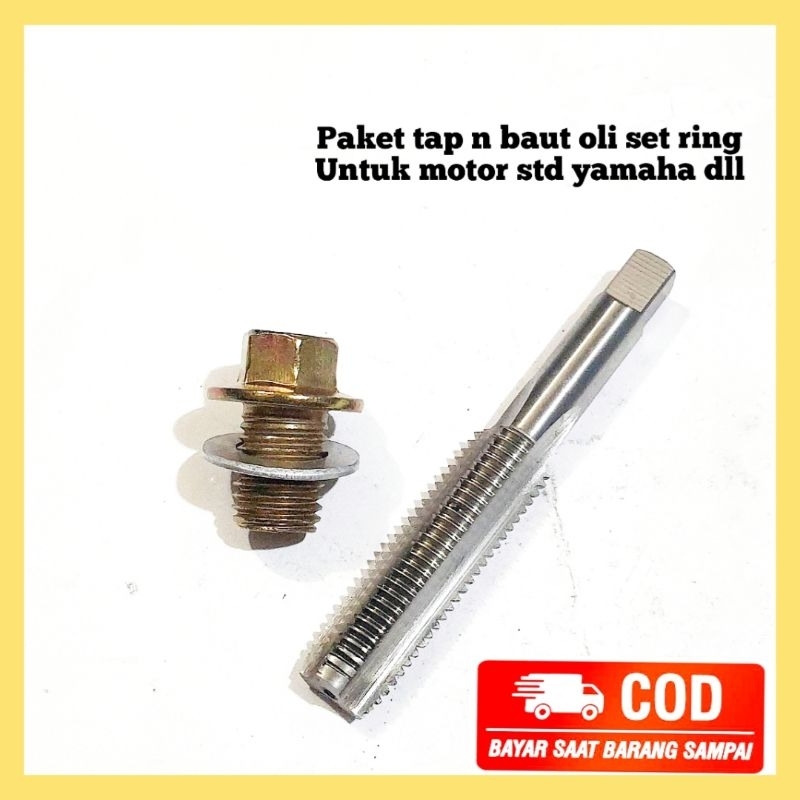 Jual paket tap n baut oli set ring alumunium cocok untuk std motor Yamaha dll baut 17 kunci 12 ...