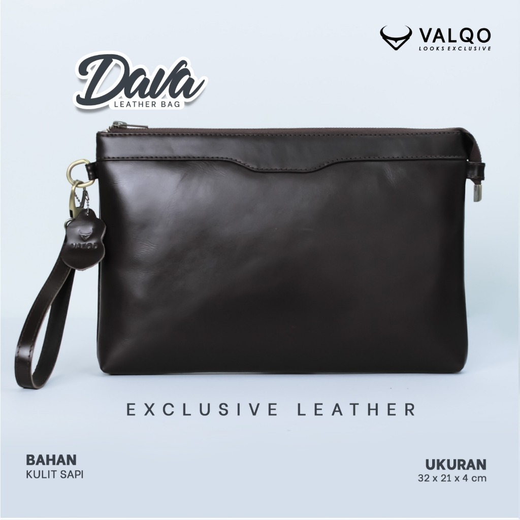 Jual VALQO DAVA Clutch kulit Sapi Pouch Kulit Handbag Wanita Pria Tas ...