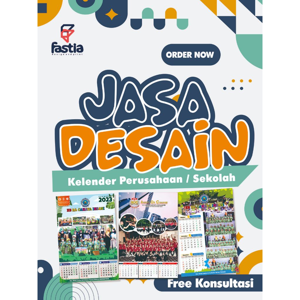 Jual Jasa Desain Kalender Sekolah Perusahaan Umum UMKM Custom Desain ...