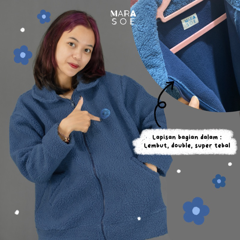 Jual [Marasoe] MUVVIN JACKET — Jaket Bulu Tebal Jaket Musim Dingin Jaket Sherpa Bulu Domba Jaket ...