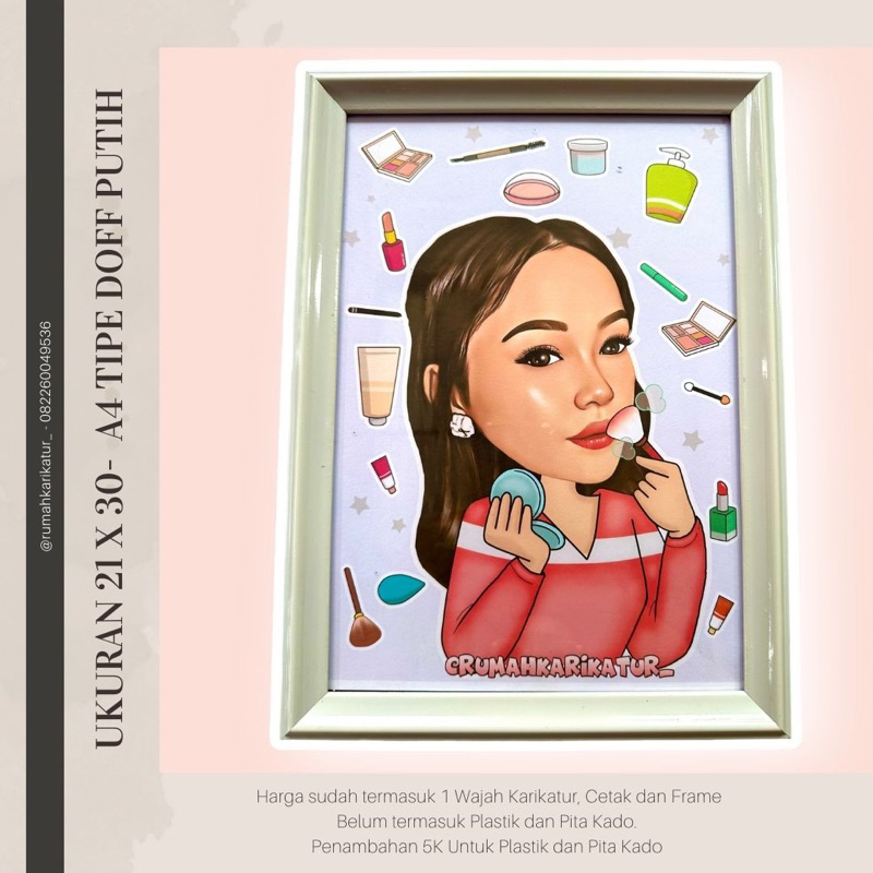 Jual KARIKATUR DIGITAL DENGAN FRAME UKURAN A4 TIPE DOFF/FRAME A4/1 ...