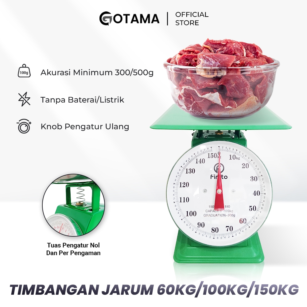 Jual Timbangan Daging Analog Jarum 60Kg, 100Kg,Dan 150 KG Anti Karat ...