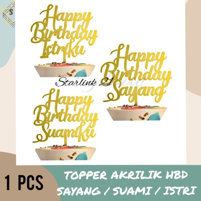 Jual TOPPER KUE ULTAH PACAR/ SUAMI/ ISTRI | Topper Happy Birthday ...