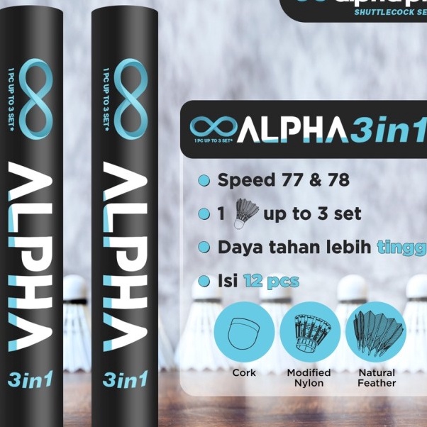 Jual Star Seller..!! SHUTTLECOCK - COCK ALPHA BLACK HITAM BIRU 3 IN 1 ...