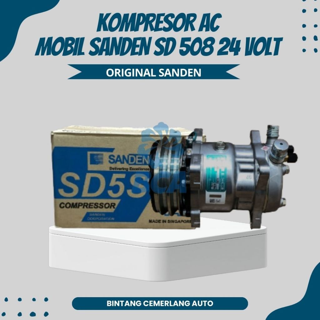 Jual COMPRESSOR KOMPRESOR AC Mobil Sanden SD508 SD 508 24 VOLT ORIGINAL ...