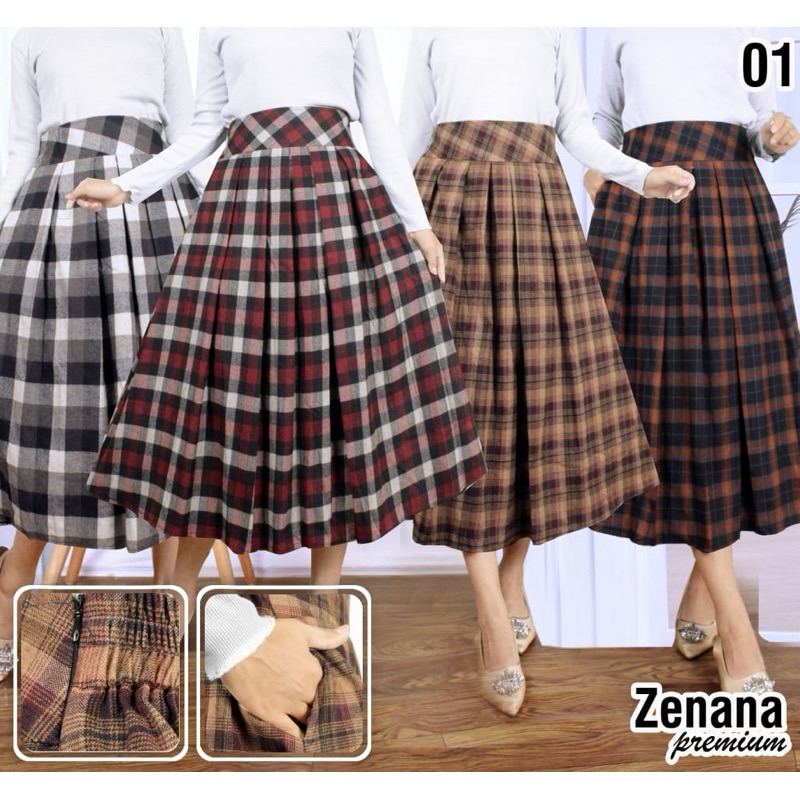 Jual ROK 7/8 MIDI / ROK MIDI KOTAK / ROK MIDI KOREAN / ROK MIDI WANITA ...