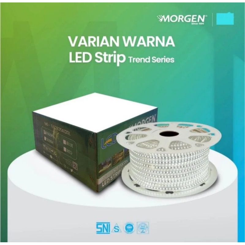 Jual HARGA 1 ROLL 100M MORGEN TREND LED STRIP LIGHT 2835 120LED/METER ...