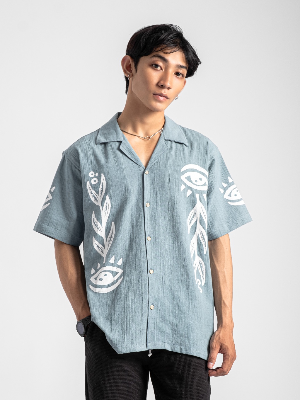 Jual Hamata Studios - Visionist Printed Shirt deepblue | Shopee Indonesia