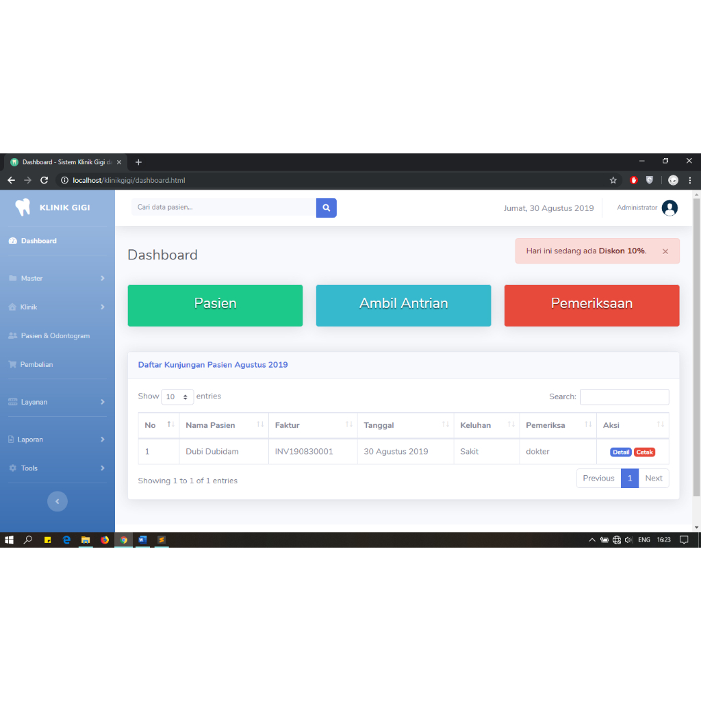 Jual Aplikasi klinik gigi dan odontogram Basic berbasis web (PHP) Full Source Code | Shopee ...