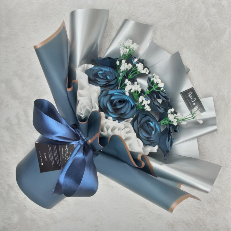 Jual WICRAFT-10 Belle Rose Pink, Navi, Black/Buket Bunga/ Buket Wisuda ...