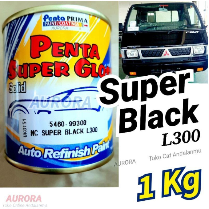 Jual Cat Penta Super Gloss NC Super Black L300 Hitam Solid 1kg | sepeda ...