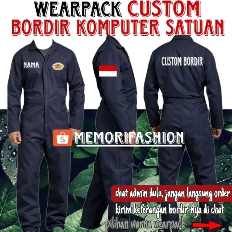 Jual custom bordir Wearpack katelpak / Coverall safety Seragam Kerja ...