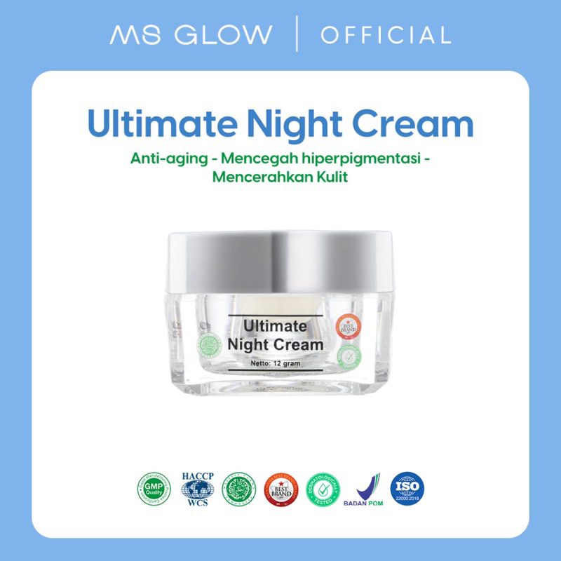 Jual MS GLOW - ULTIMATE NIGHT CREAM - ANTI AGING SKIN - 12 GR | Shopee ...
