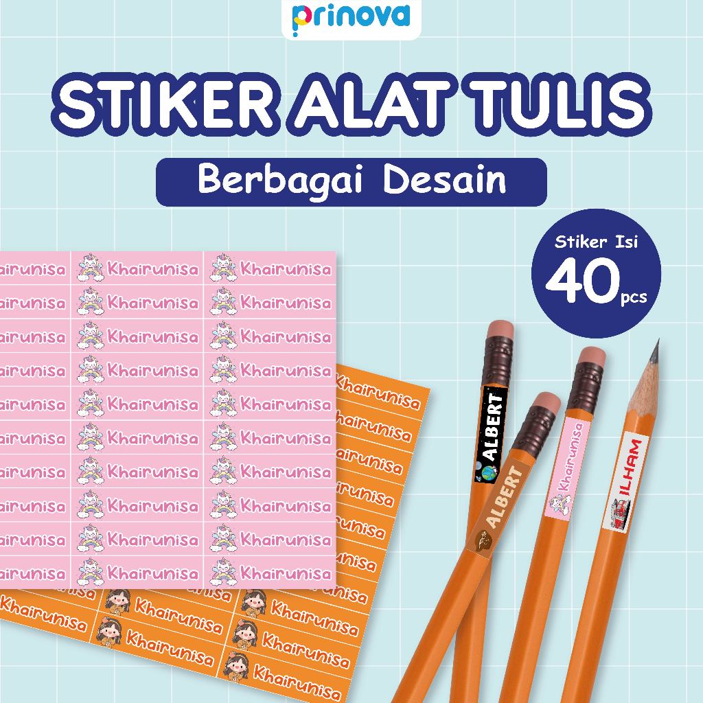 Jual Stiker Label Nama Untuk Alat Tulis Pensil Pulpen Waterproof ...