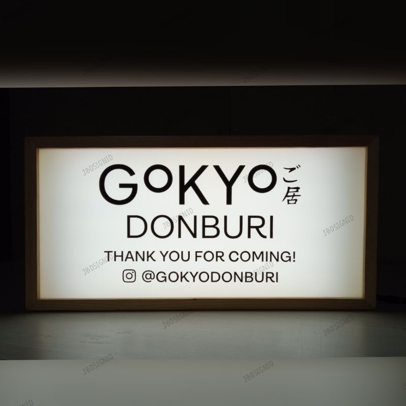 Jual Lampu LED Box Kayu 50x25 Custom / Lightbox / Neon Box / Neon Sign ...