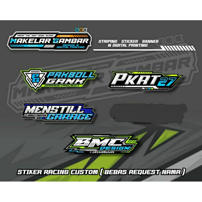 Jual STIKER RACING, STIKER NAMA CUSTOM, STIKER BENGKEL CUSTOM | Shopee ...