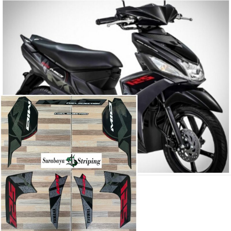 Jual Striping sticker Yamaha Mio M3 125 hitam tahun 2015 | Shopee Indonesia