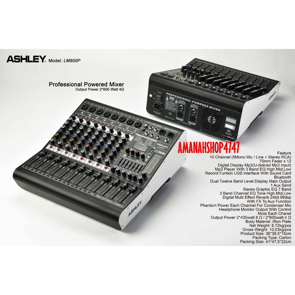 Jual Power Mixer ASHLEY LM800P POWER MIXER 8 Channel Original Ashley ...