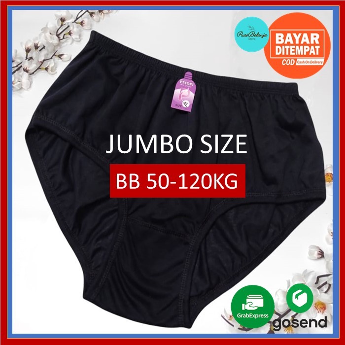 Jual 6 Pcs & 12 Pcs Celana Dalam Wanita Jumbo Hitam 5L 4L 3L XL CD Ibu Hamil Big Size Elastis ...