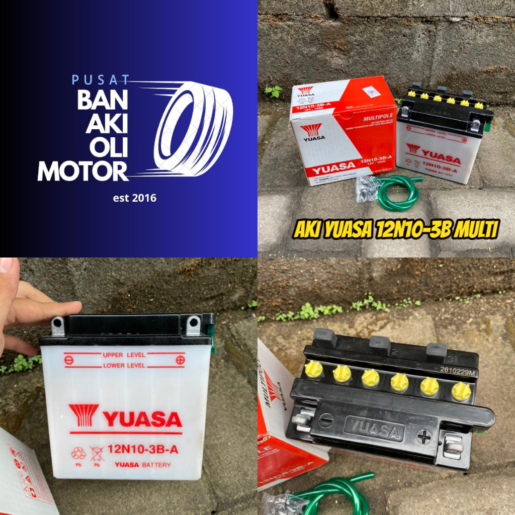Jual AKI YUASA 12N10-3B-A // AKI YUASA 12N10-3B A MULTI VESPA RODA TIGA BINTER MERCY SETRUM ...