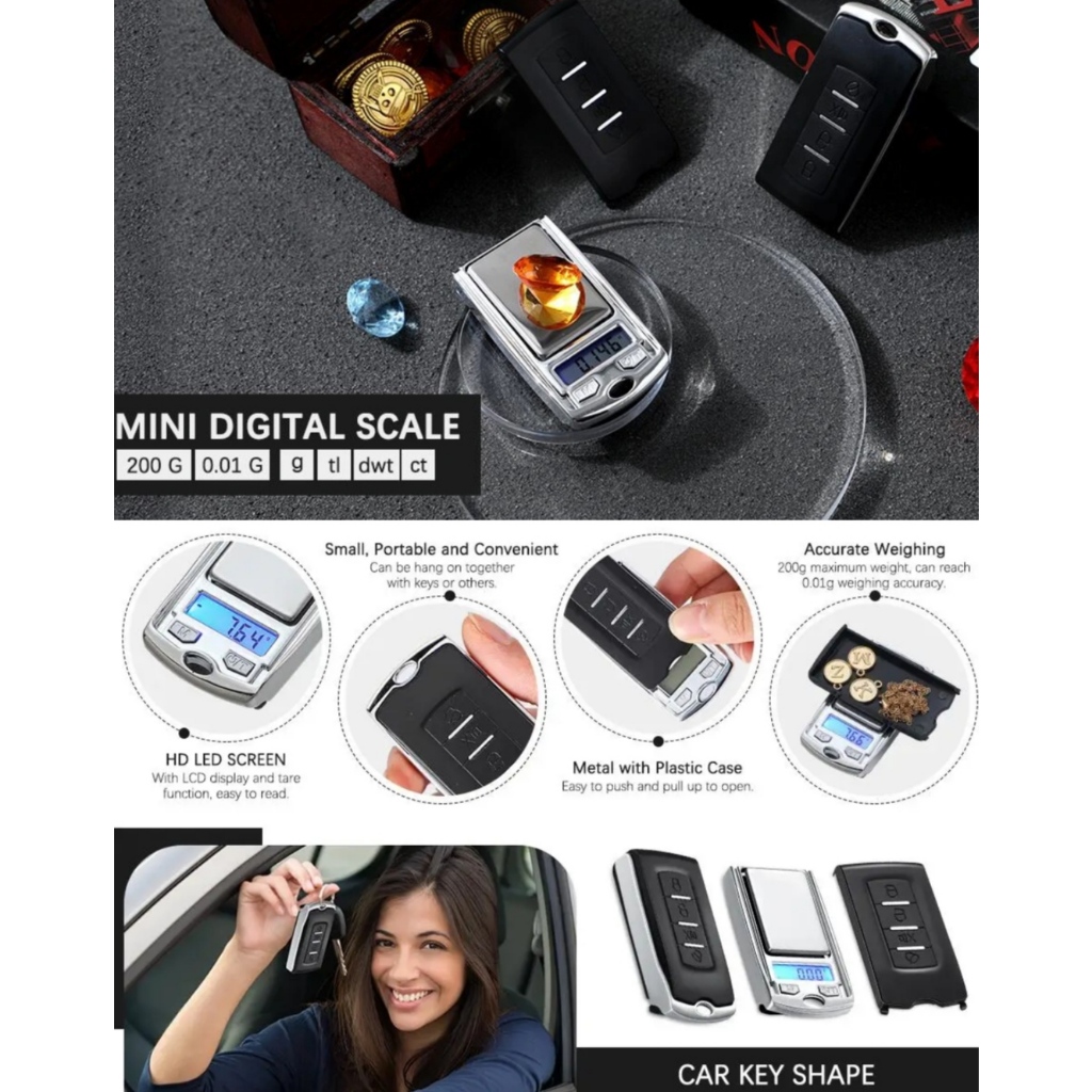 Jual TB03 Super Mini Timbangan 0.01/200 Gram Bisa Buat Gantungan Kunci ...