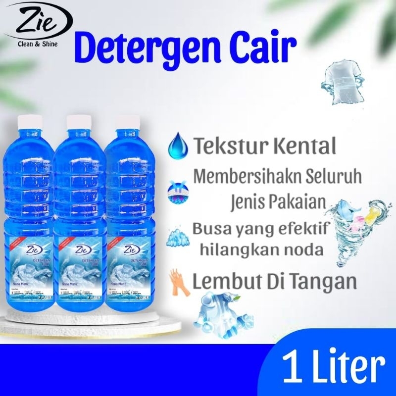 Jual DETERGEN CAIR NANO MATIC ZIE CLEAN BOTOL 1000 ML | Shopee Indonesia