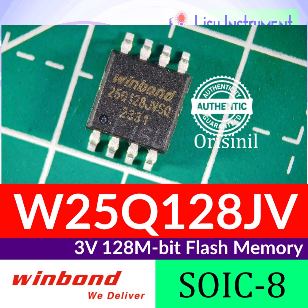 Jual W25Q128JV 3V 128M-bit Serial Flash Memory with Uniform 4KB Sectors and Dual/Quad SPI ...