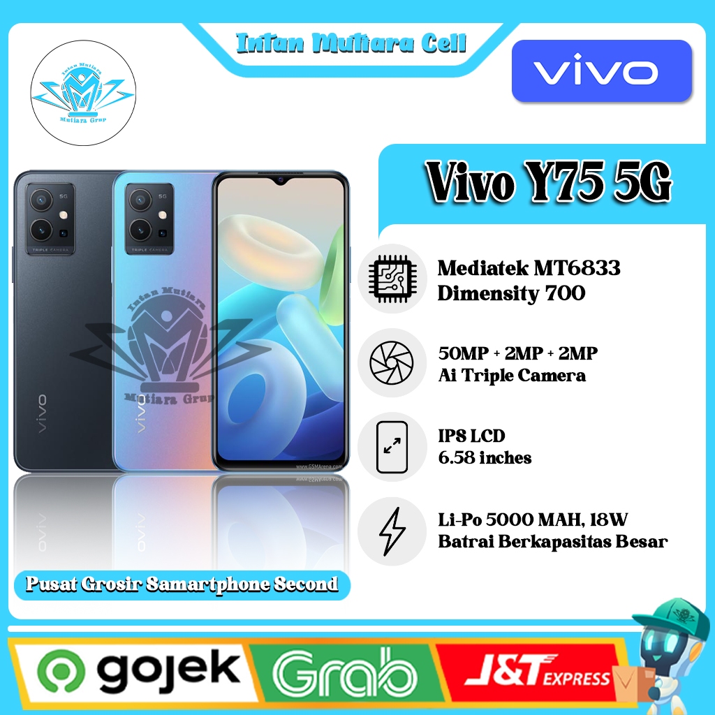 Jual Vivo Y75 5G Ram 8GB + Extended Ram 4GB Rom 128GB (Second) | Shopee Indonesia