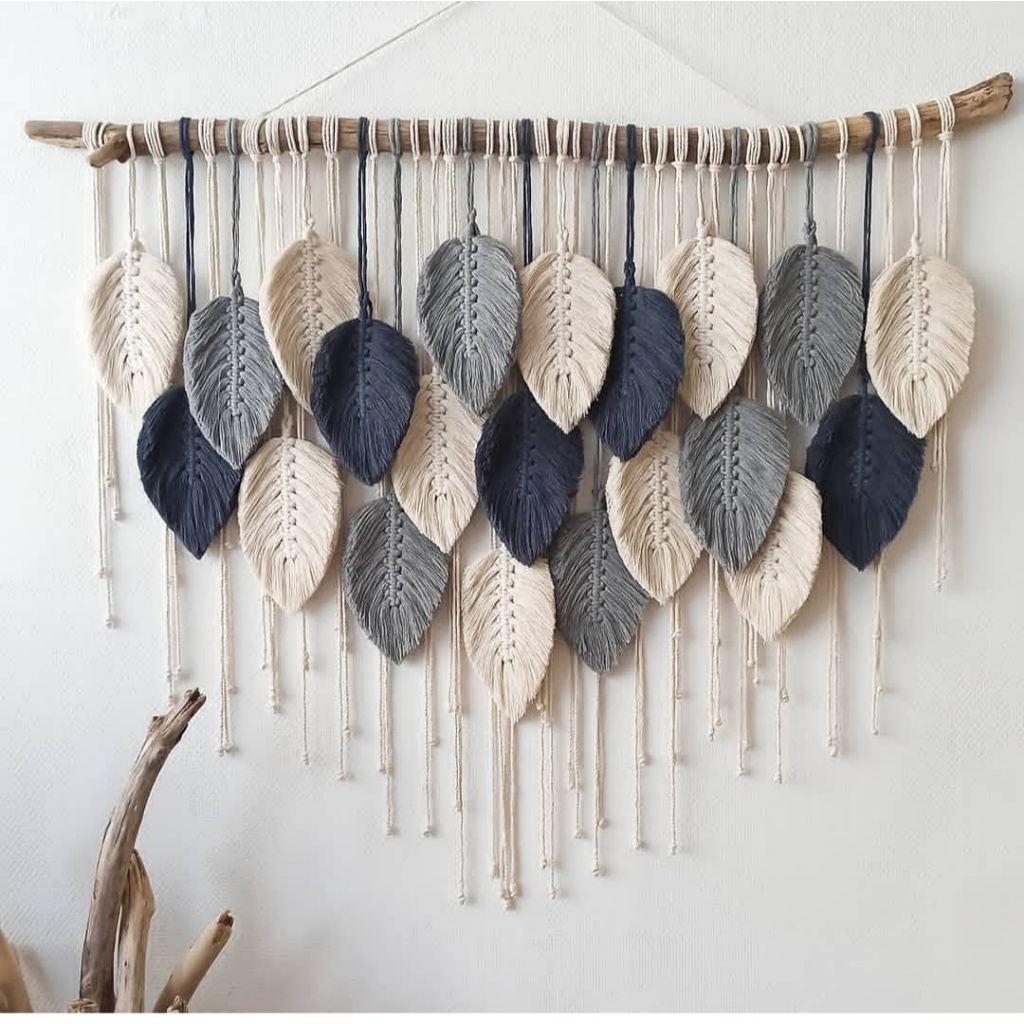 Jual Hiasan dinding macrame wall hanging daun leaf 08-hiasan dinding ...