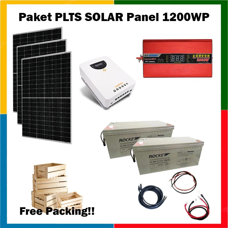 Jual Paket PLTS Solar Panel 1200WP OFF Grid UPS | Shopee Indonesia