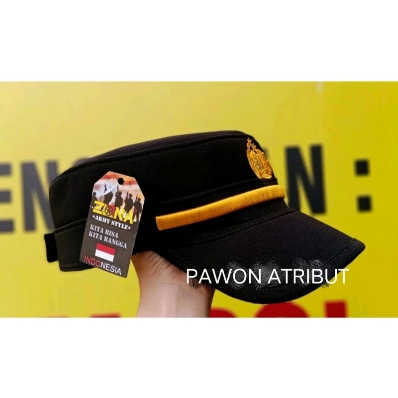 Jual TOPI KOMANDO PAMA LIDAH KUNING&HITAM, TOPI PERWIRA LIST KUNING dan ...