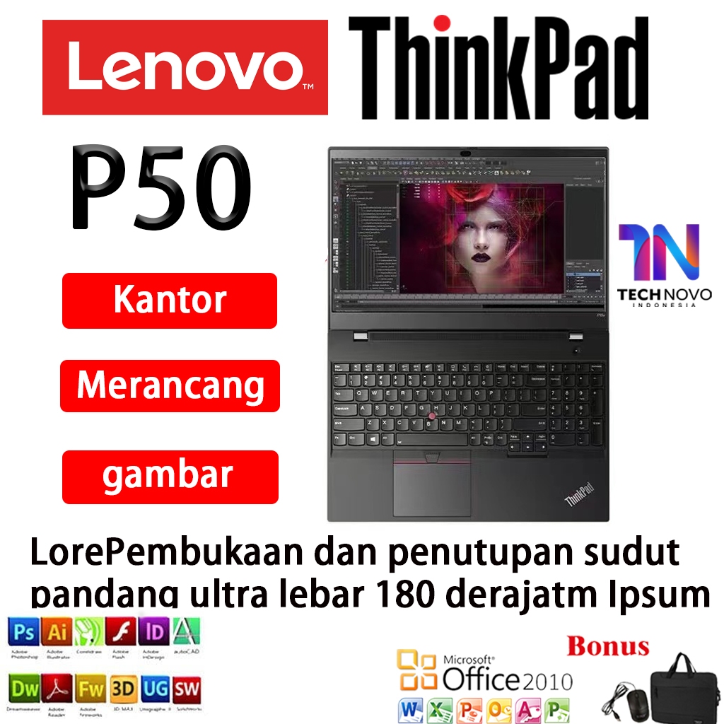 Jual LENOVO THINKPAD P50 SECOND RAM16G HDD 512GB / LAYAR 15.6INCH ...