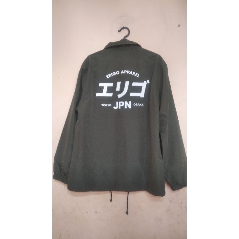 Jual outerwear unisex erigo coach jacket Japan fujinkai taslan olive ...