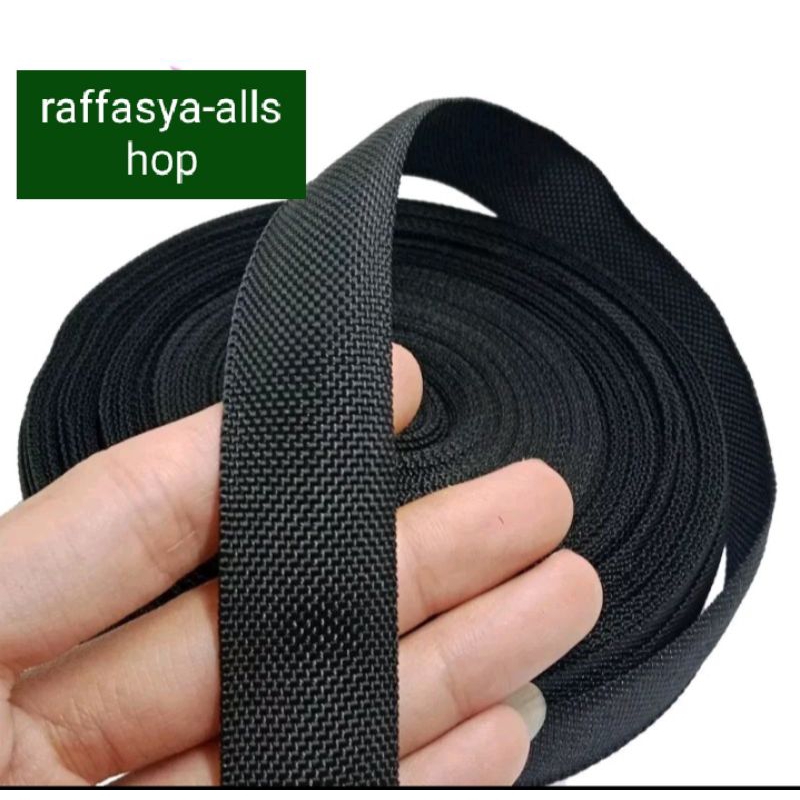 Jual Tali webbing jemuran diameter 3,8cm/2,5cm Hitam | Shopee Indonesia