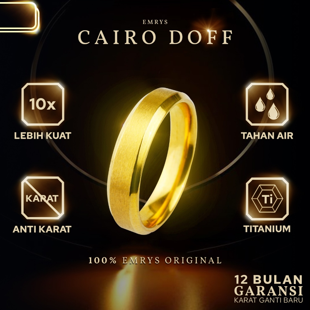 Jual BUY 2 FREE 1 GIFT Emrys Simple Ring Best Seller Gold Cairo Doff ...