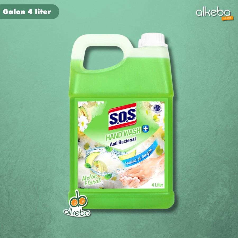 Jual SOS Handsoap galon 4 liter melon floral sabun cuci tangan | Shopee ...