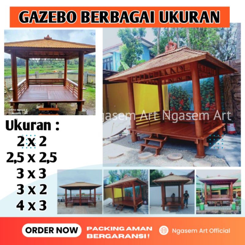 Jual GASEBO SAUNG KAYU GLUGU BERBAGAI UKURAN | Shopee Indonesia