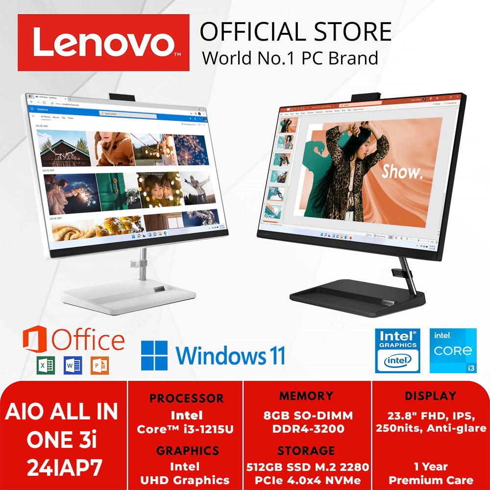 Jual LENOVO AIO ALL IN ONE 3i 24IAP7 KHID KJID INTEL CORE i3-1215U 8GB ...