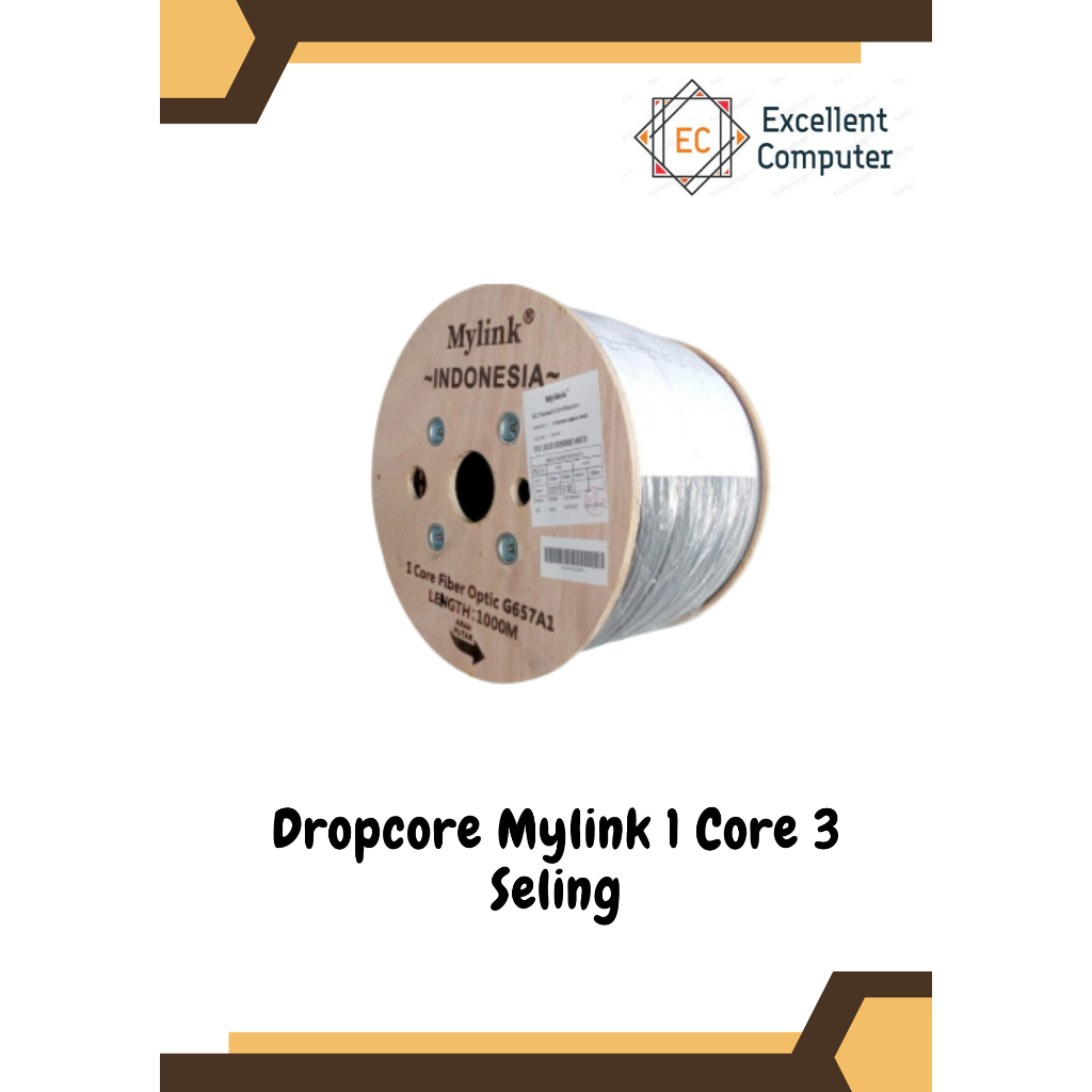Jual Kabel Dropcore Fiber Optic Mylink 1 Core 3 Seling 1 KM [1000 Meter ...