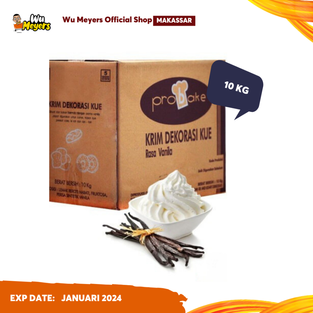 Jual Probake Krim Dekorasi Kue Rasa Vanila 10kg - Wu Meyers Makassar ...